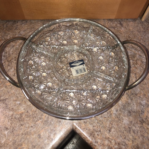 Dining | Vintage Indiana Glass Daisy Button Divided Serving Dish With ...